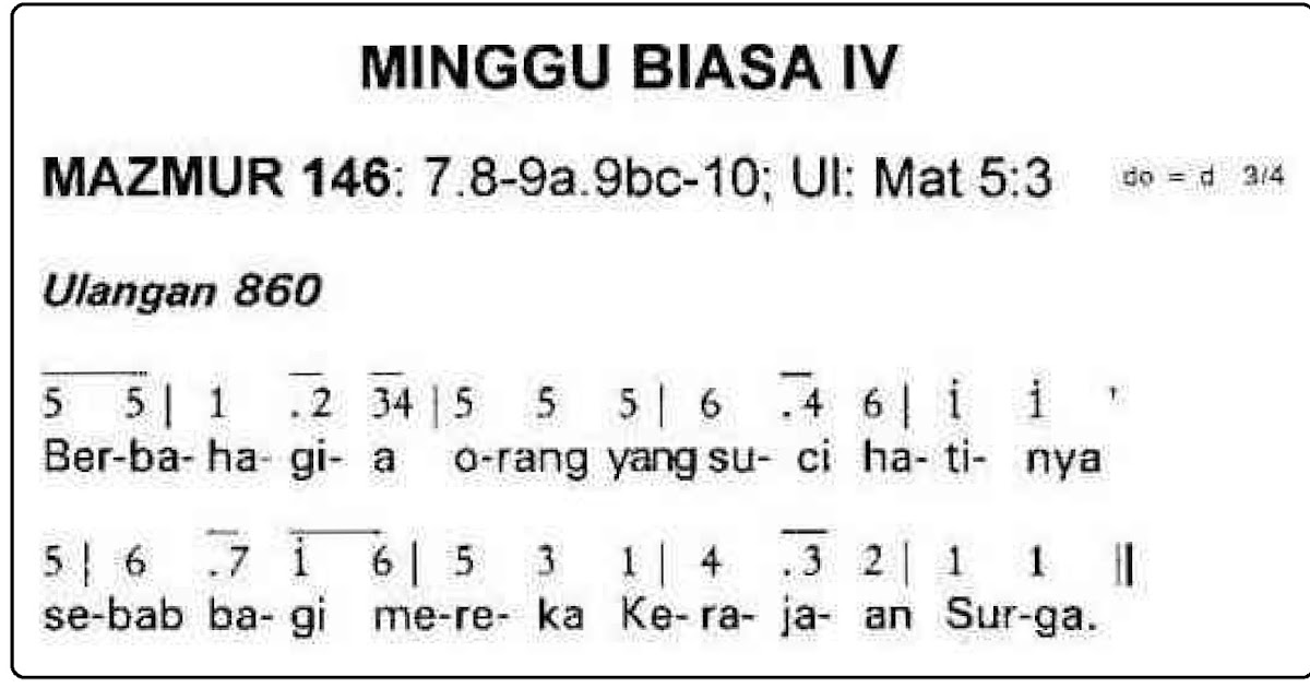 Edisi Lama Mazmur Tanggapan Dan Bpi Minggu Biasa Iv Tahun A My